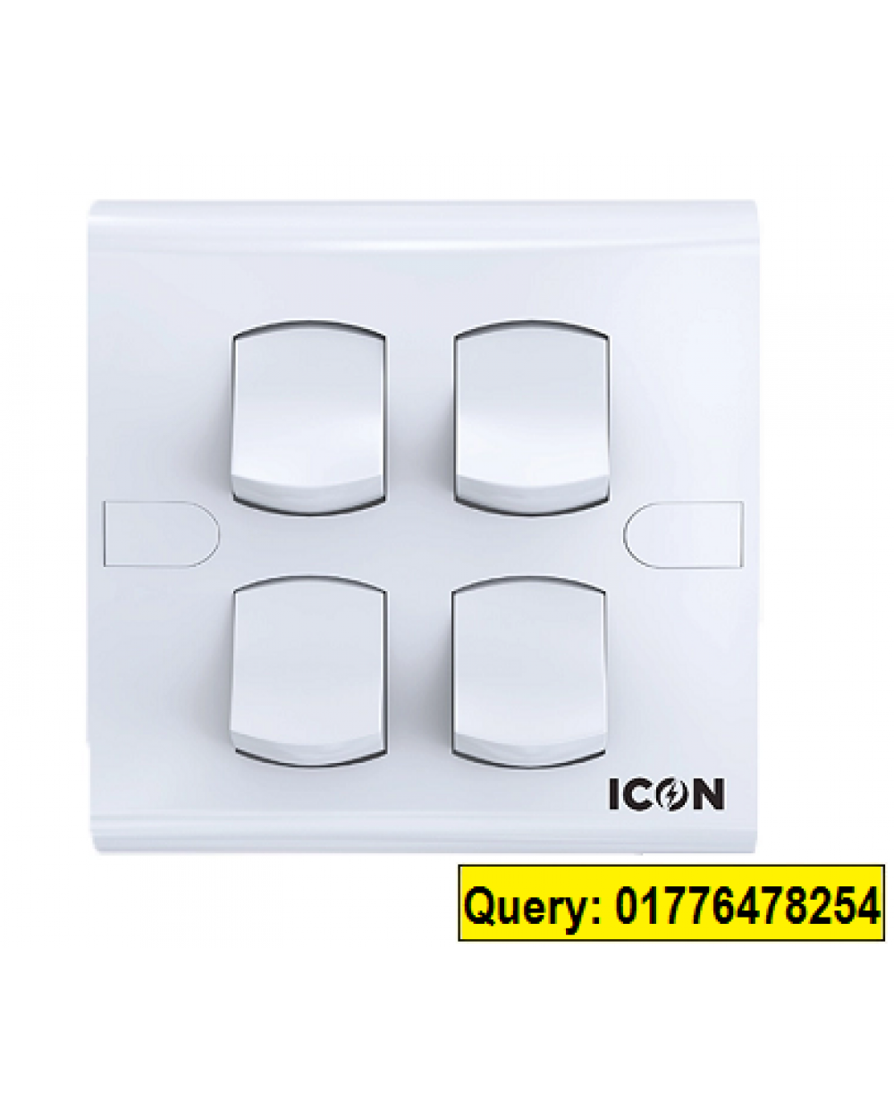 Icon Classic Four Gang One Way Switch