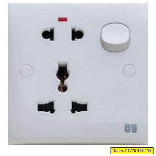 3 Pin Combined Socket with Switch 13A EG