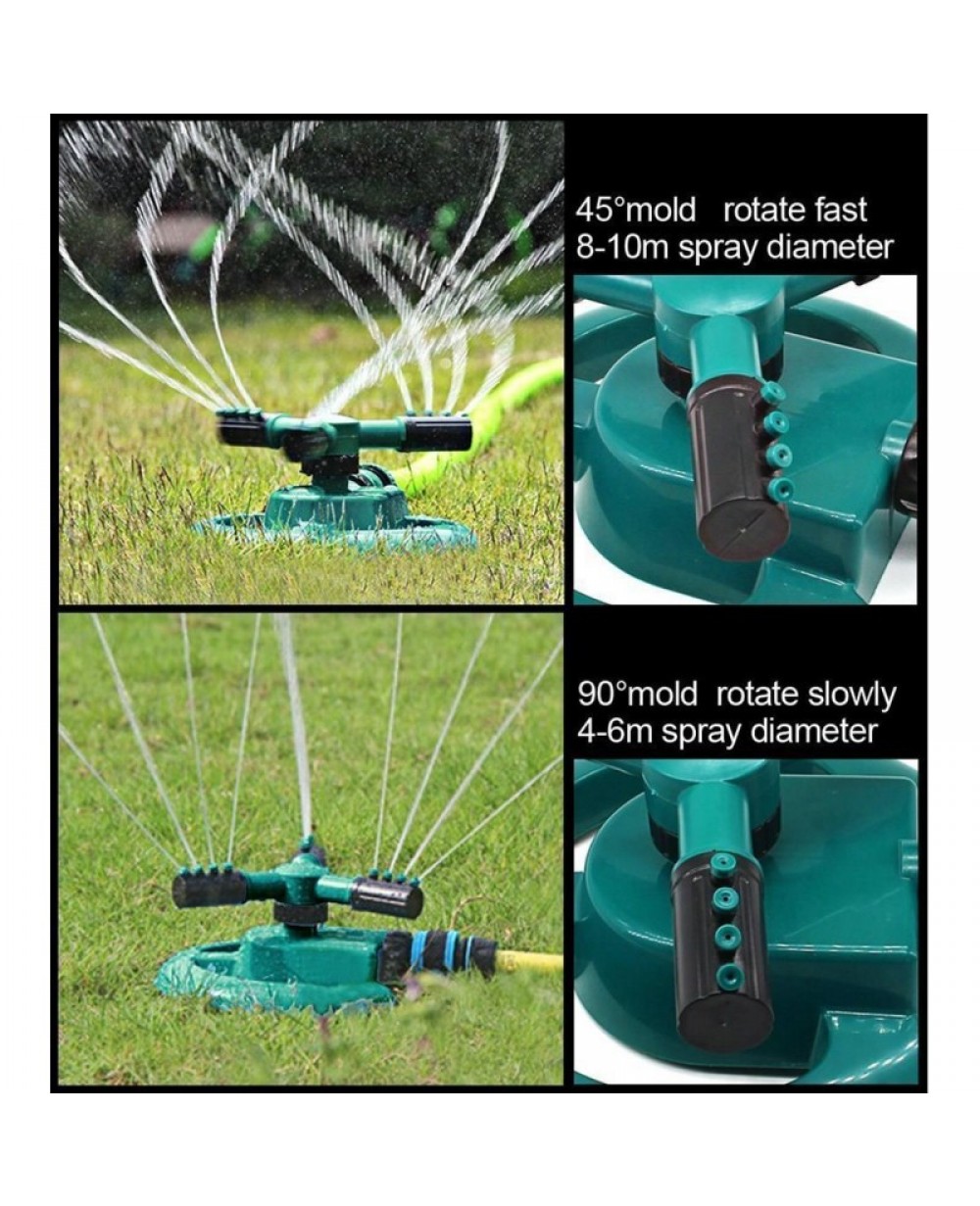 Sprinkler Irrigation Water Spray Automatic 3 Arms 360° Rotating